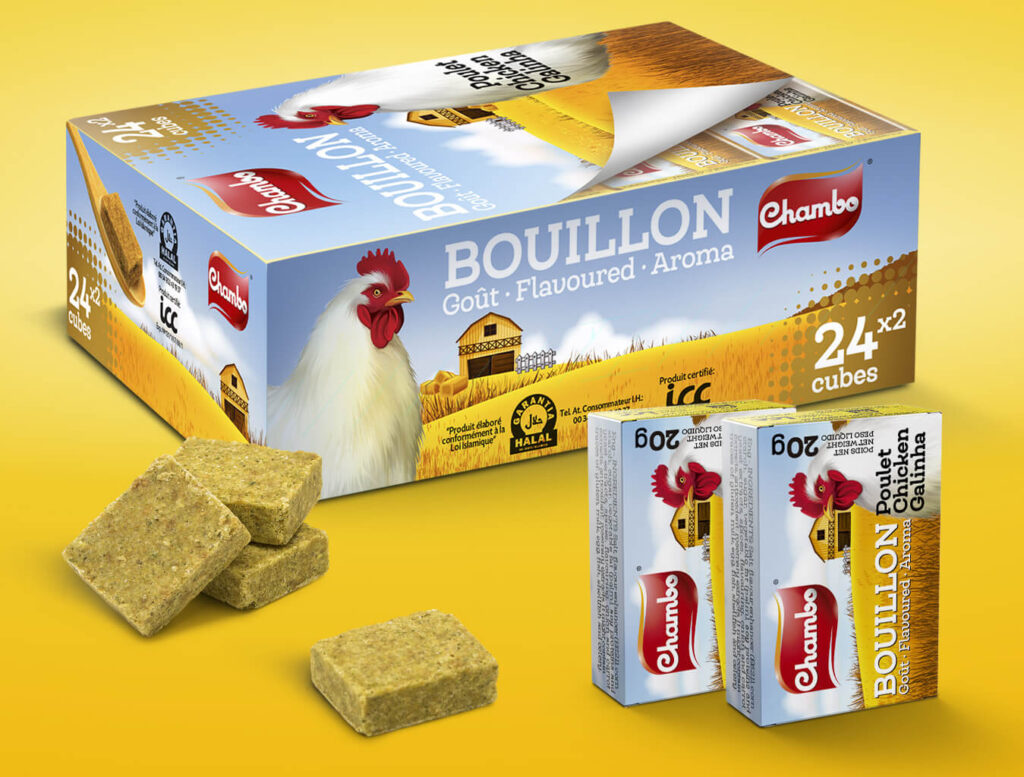 Chambo. Bouillon Chicken Flavoured | FOOD PACKAGING DESIGN. PRIVATE LABEL.