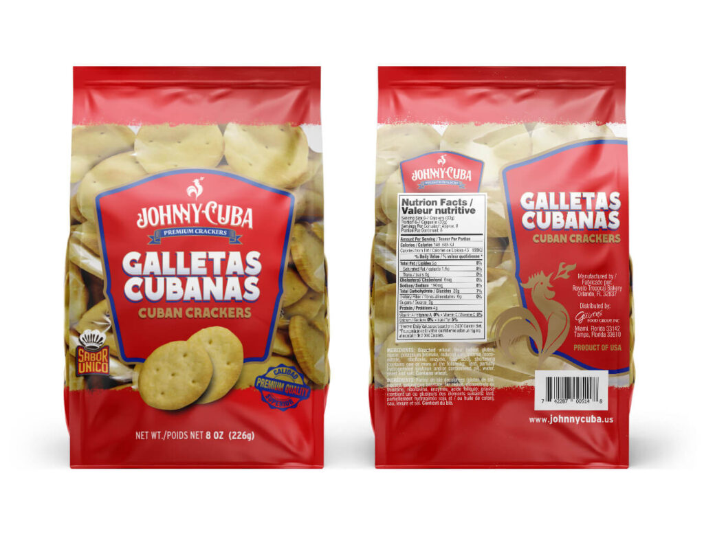 Johnny Cuba. Cuban Crackers | FOOD PACKAGING DESIGN. PRIVATE LABEL.