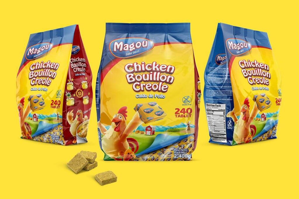 Magou. Chicken Bouillon Creole | FOOD PACKAGING DESIGN. PRIVATE LABEL.